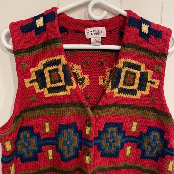 Vintage | Sweaters | Vintage Carroll Reed Knit Sleeveless Vest | Poshmark